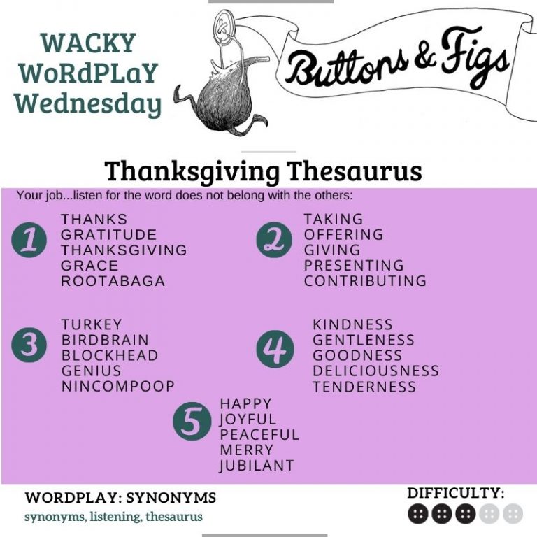 wacky wordplay wednesday | buttons & figs
